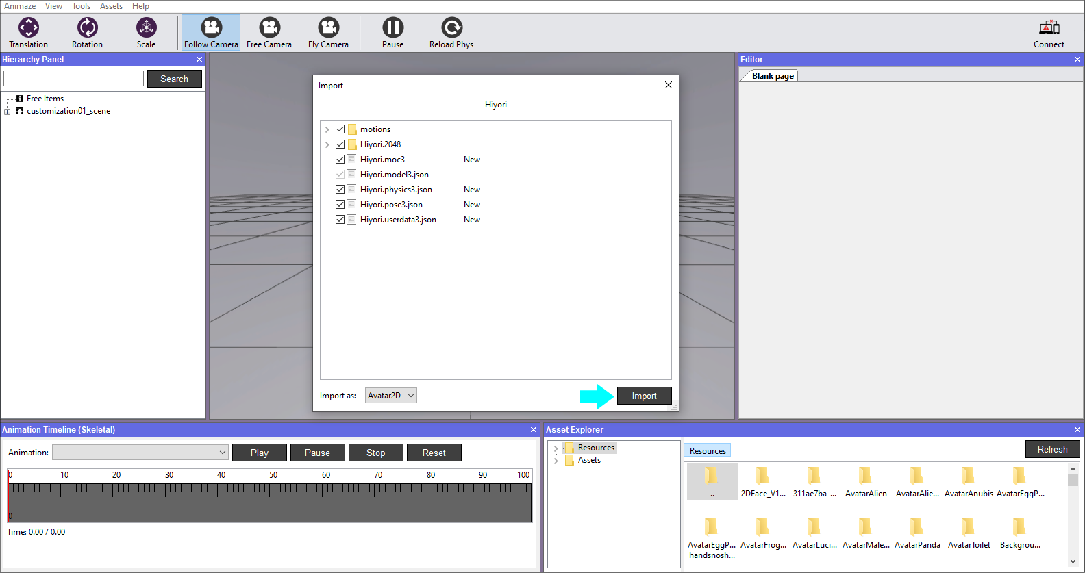 Animaze Manual - Learn how to Import a Live2D avatar