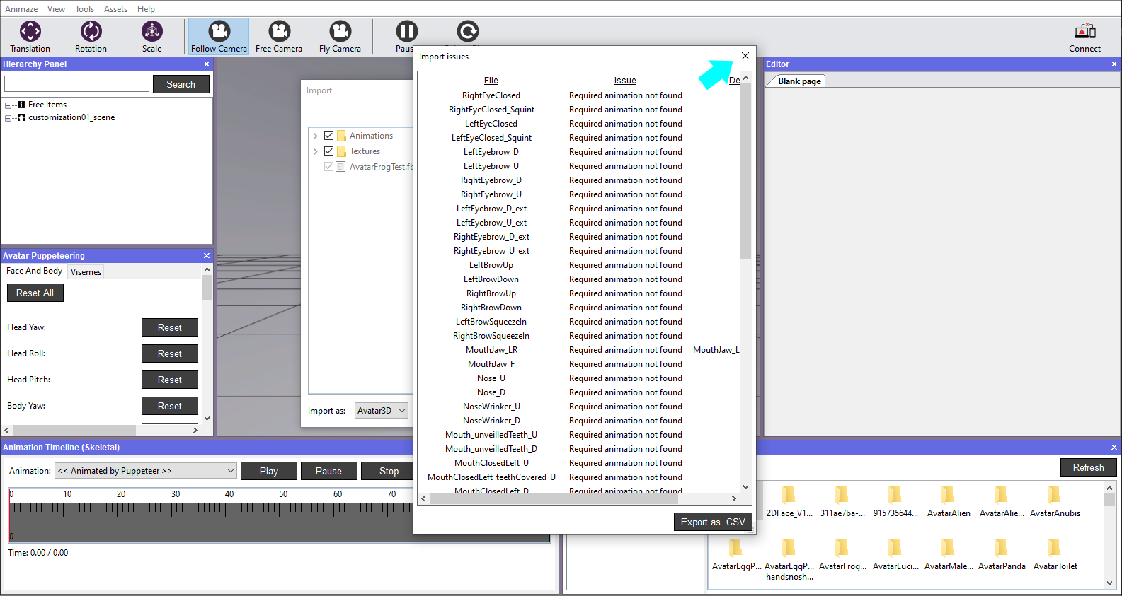 Animaze FAQ | Animaze Editor 3D avatar import